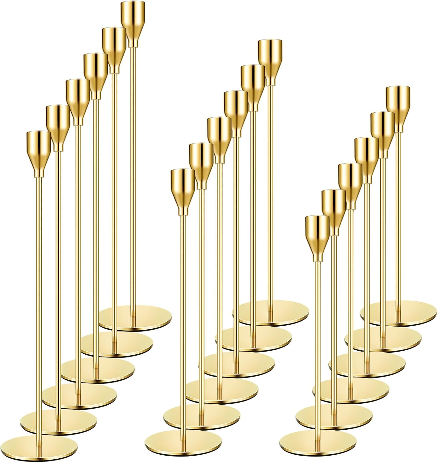 Amazon.com: 18 Pack Candlestick Holders Metal Candle Holder Taper ...