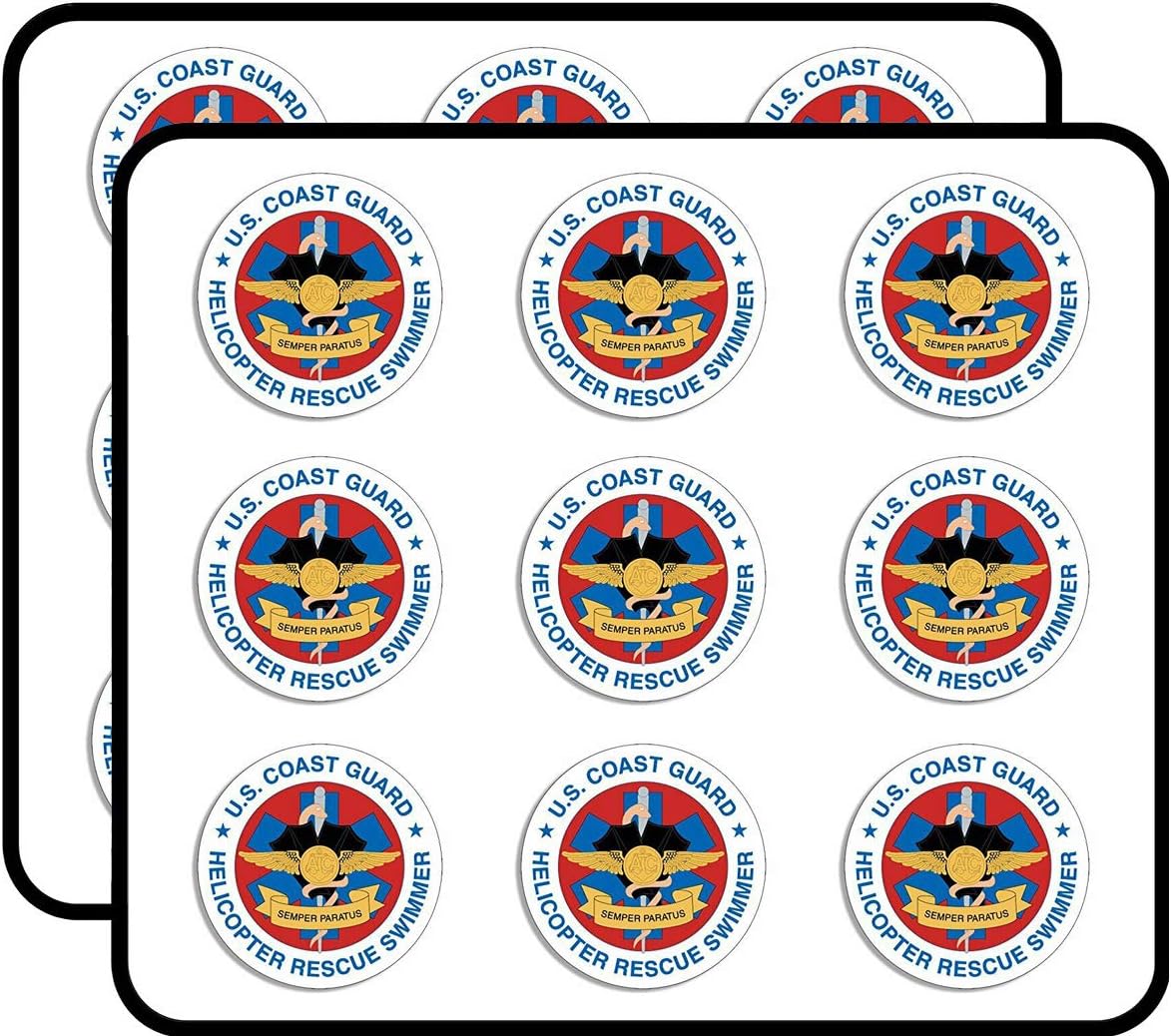 Amazon.com: Round USCG Coast Guard Helicopter Rescue Swimmer (Seal Logo ...