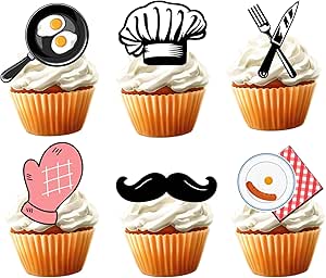 Amazon.com: 18pcs Chef Cupcake Toppers for Kids Adults Masterchef ...