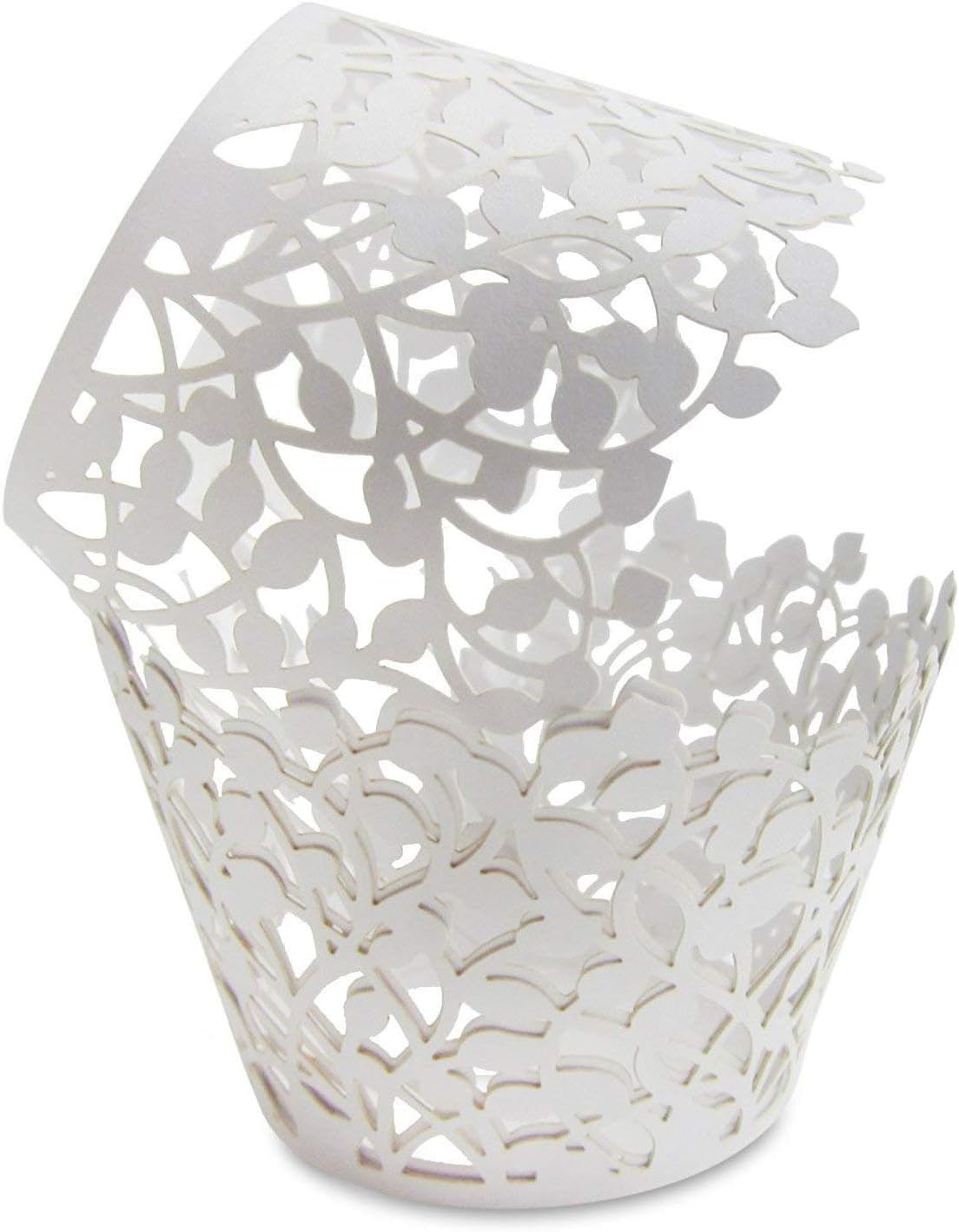 Amazon.com: CUPCAKE WRAPPERS - 100 Pack White Shimmering Decorative ...