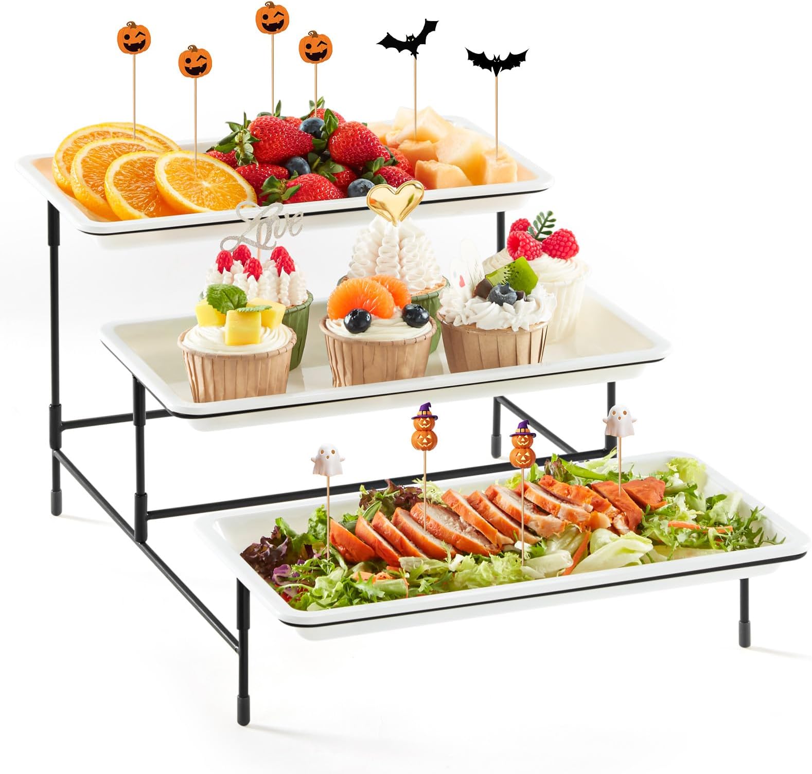 Vencier 3 Tier Serving Platter Set Three Tier Food Dessert & Cake ...
