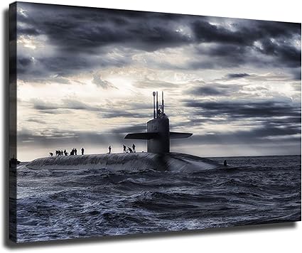 Amazon.com: Vintage Military Submarine Poster Art Print Canvas Wall Art ...