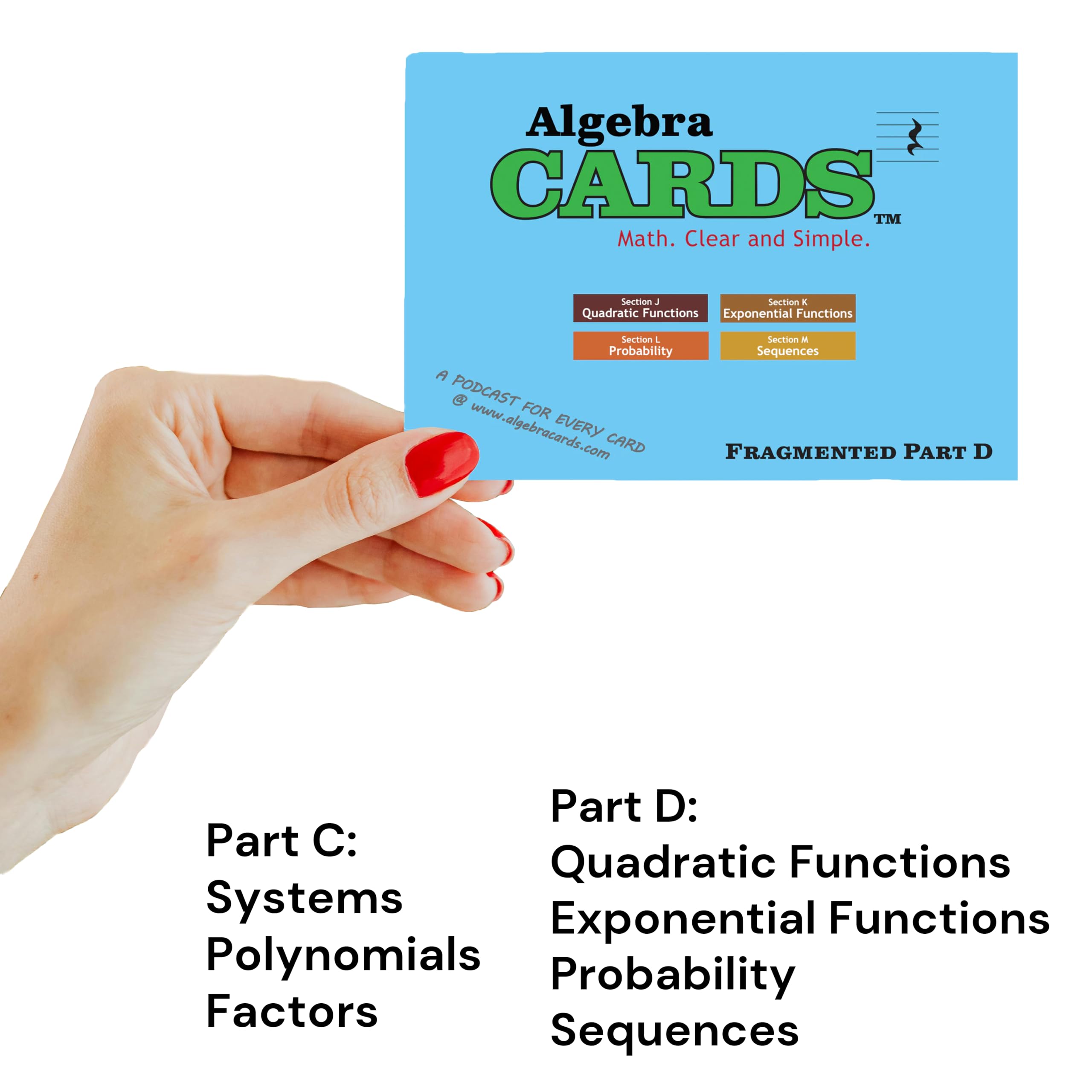 Snapklik.com : Algebracards Algebra 1 Math Flash Cards Learning ...