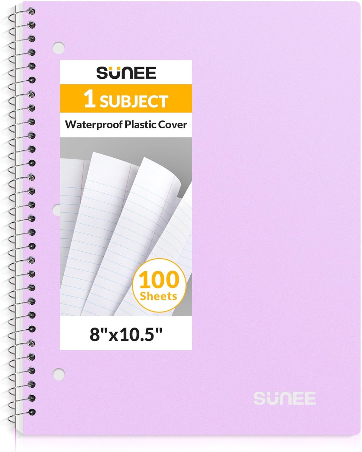 Amazon.com : SUNEE Spiral Notebook, 1-Subject, College Ruled Paper, 8 ...