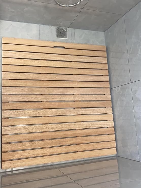 Amazon.com: Cedar Wood Shower Mat, Teak Wooden Bath Mats, Large Wood ...