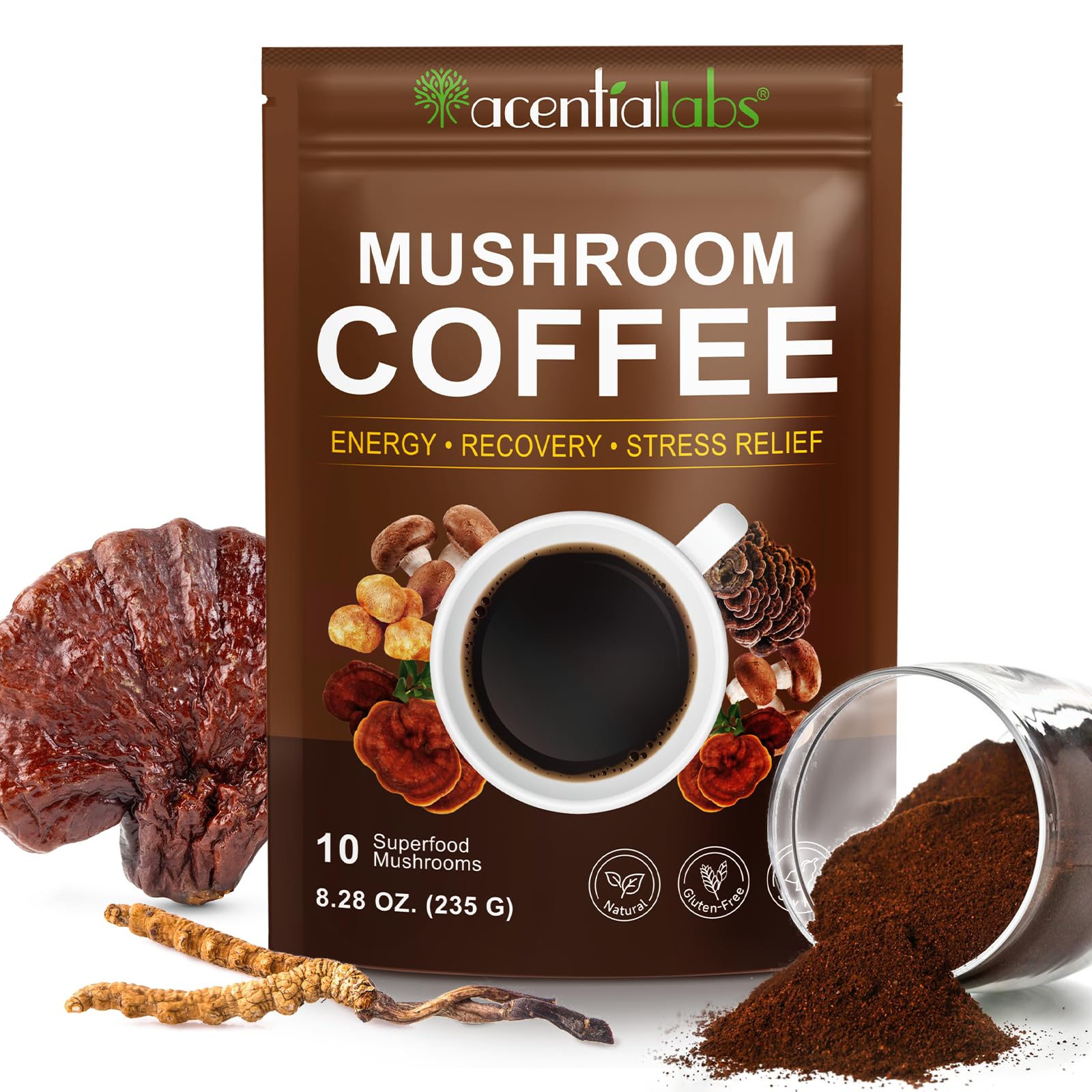 Amazon.com : Mushroom Coffee Powder, Colombian Sourced Beans 10 ...