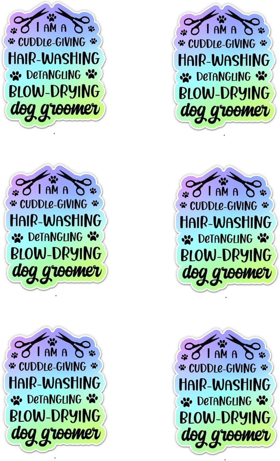 Amazon.com - Pack of 6-2'' Stickers - Dog Groomer Sticker - Laptop ...