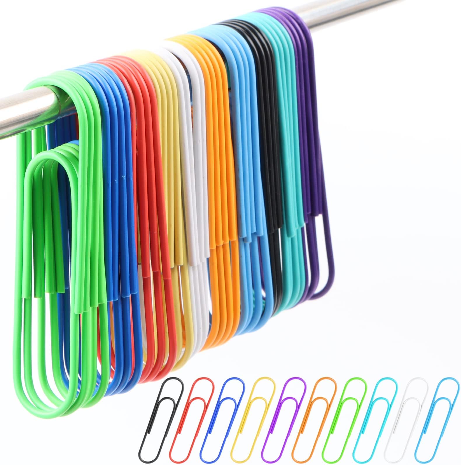Large Paper Clips 50 Pcs,RUNEAY 4 Inch/100mm Coloured Jumbo Paper Clips ...