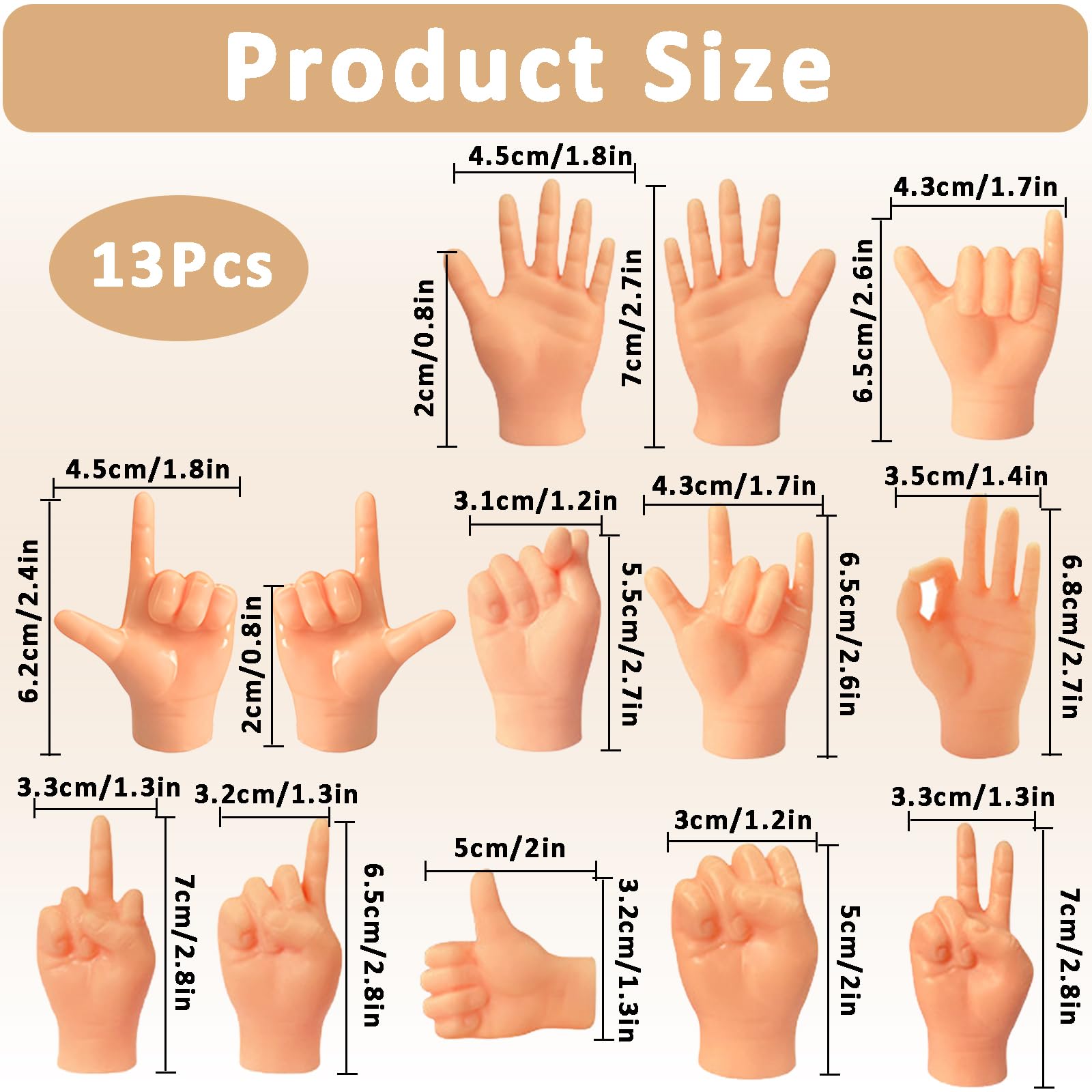 13Pcs Tiny Hands, Middle Finger Puppet, Tiny Hands on Sticks, Finger Props Rock-Paper-Scissors ...