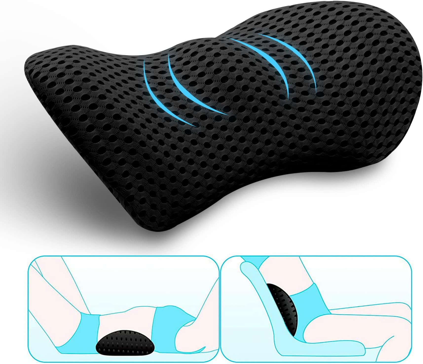 Amazon.com: OOH AAH Lumbar Support Pillow - Ergonomic Memory Foam ...