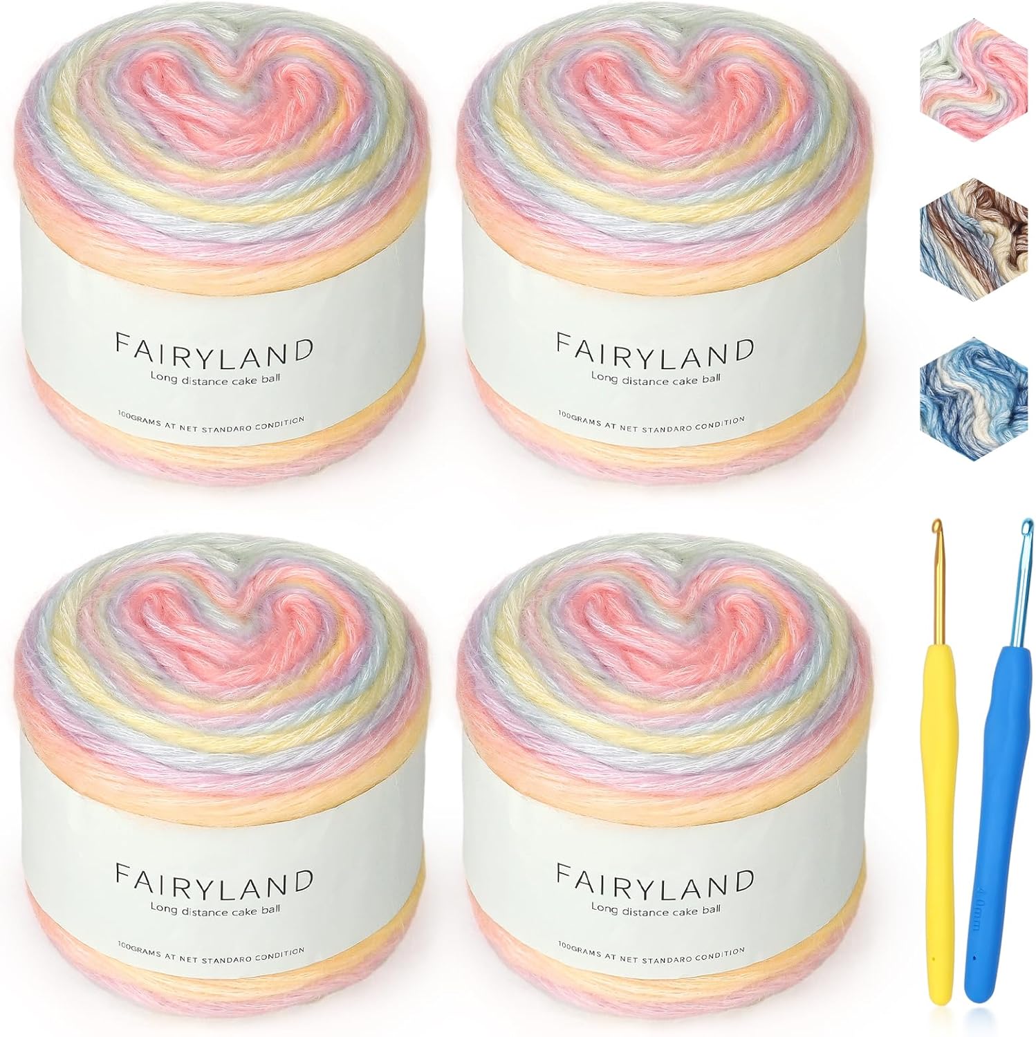 Amazon.com: Katech 4x100g Gradient Cake Yarn for Crocheting Knitting ...