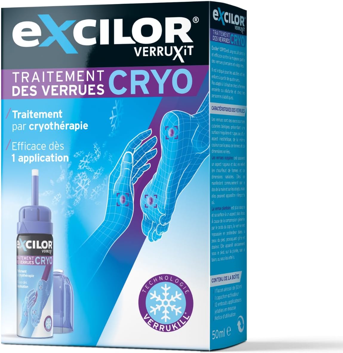 EXCILOR - VERRUXIT - Cryo Traitement des verrues - Cryothérapie gelant ...