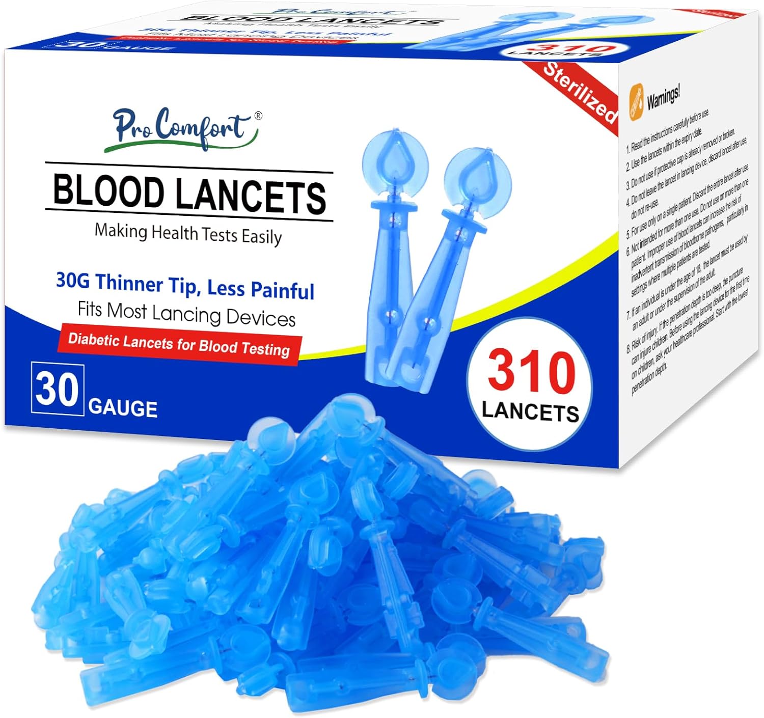 Amazon.com: Pro Comfort Twist Top Lancets for Lancing Devices, 310 ...
