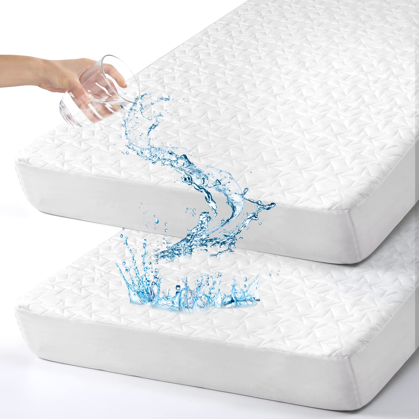 Amazon.com: Waterproof Mini Crib Mattress Protector: 2-Pack Pack N Play ...