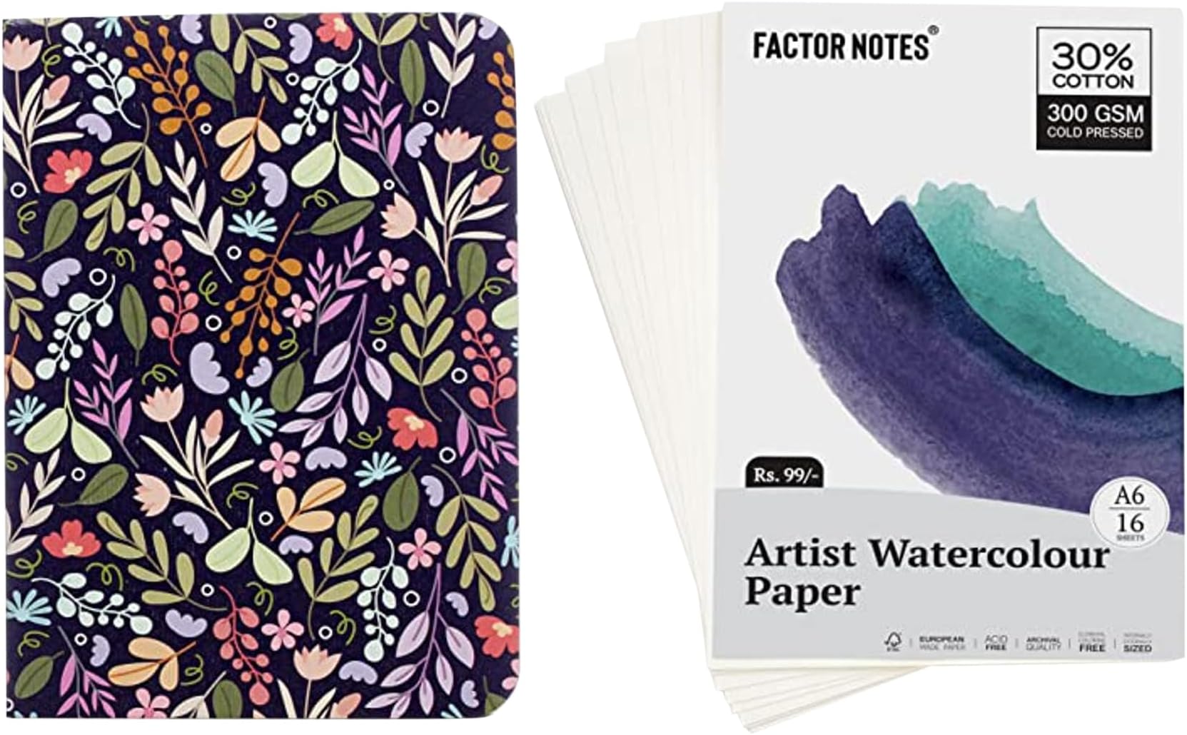 Factor Notes Sketchbook: A6 Pocket Sized, 120 GSM (Night Bloom ...