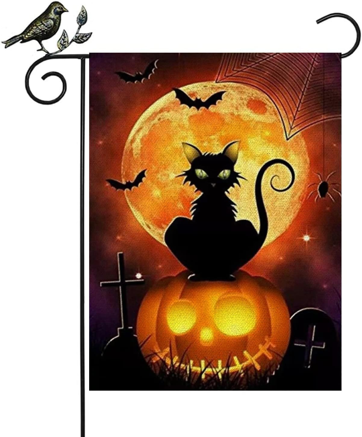 Amazon.com : Halloween Black Cat Garden Flag Fall Yard Flags ...