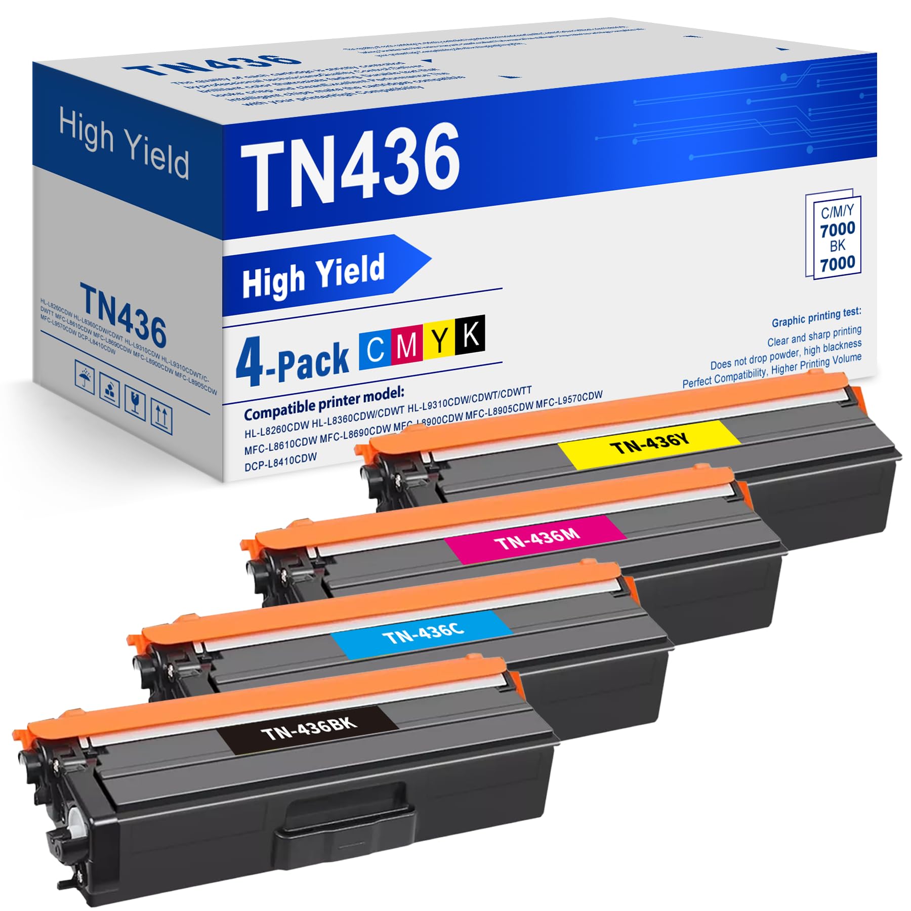 Amazon.com: TN436 Toner 7,000 Pages TN-436 Replacement for Brother 436 ...