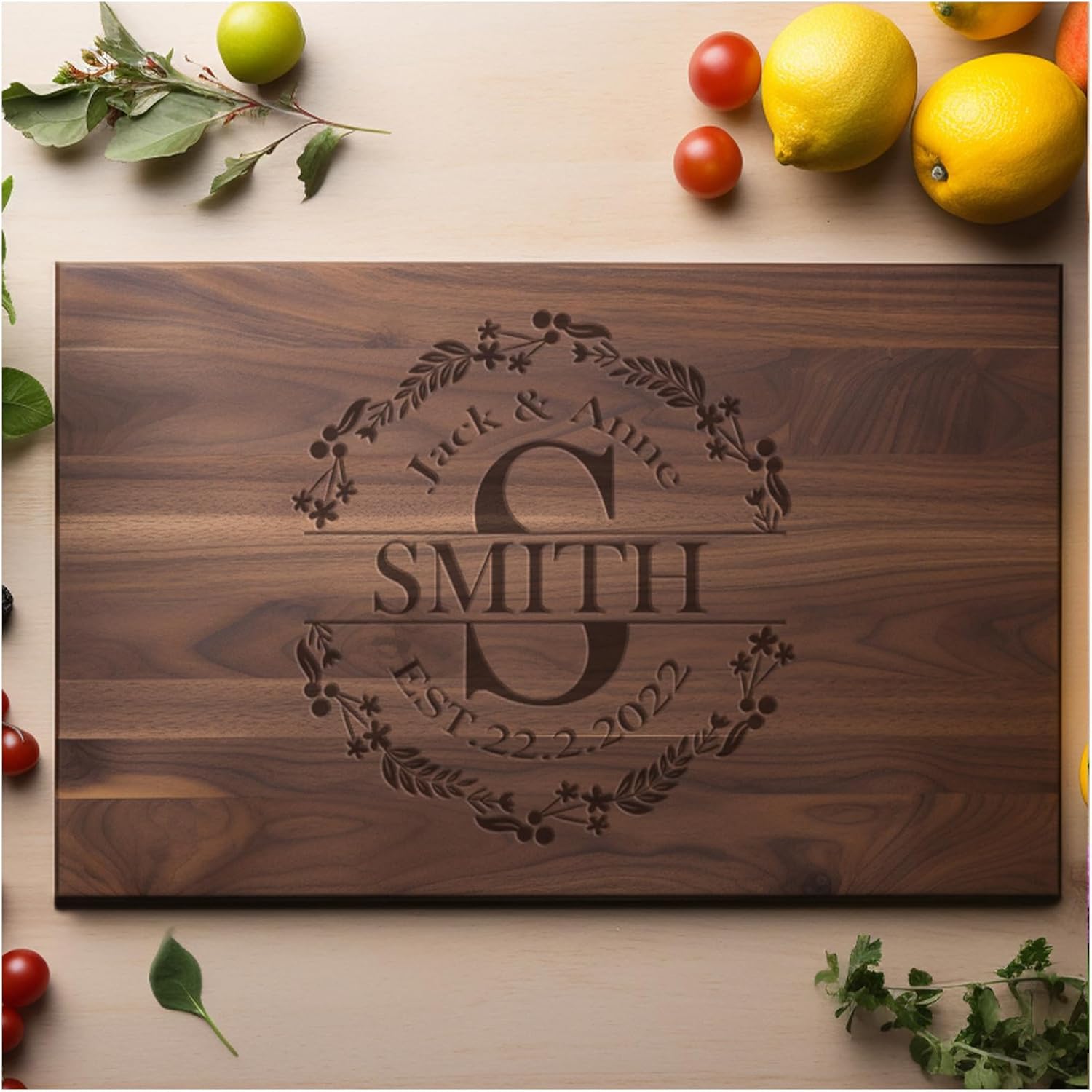 Amazon.com: Personalized Custom Cutting Board, Maple/Walnut Custom ...