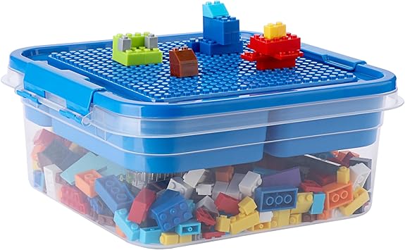 Amazon.com: OGANAZI Plastic Storage Container with Bricks Baseplate Lid ...