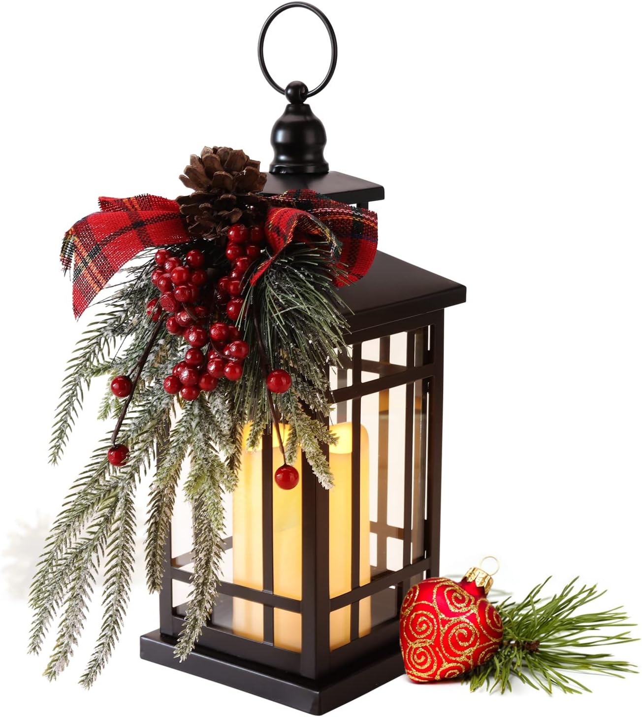 Amazon.com: Christmas Lantern Christmas Decorative Lantern Snow Globe ...