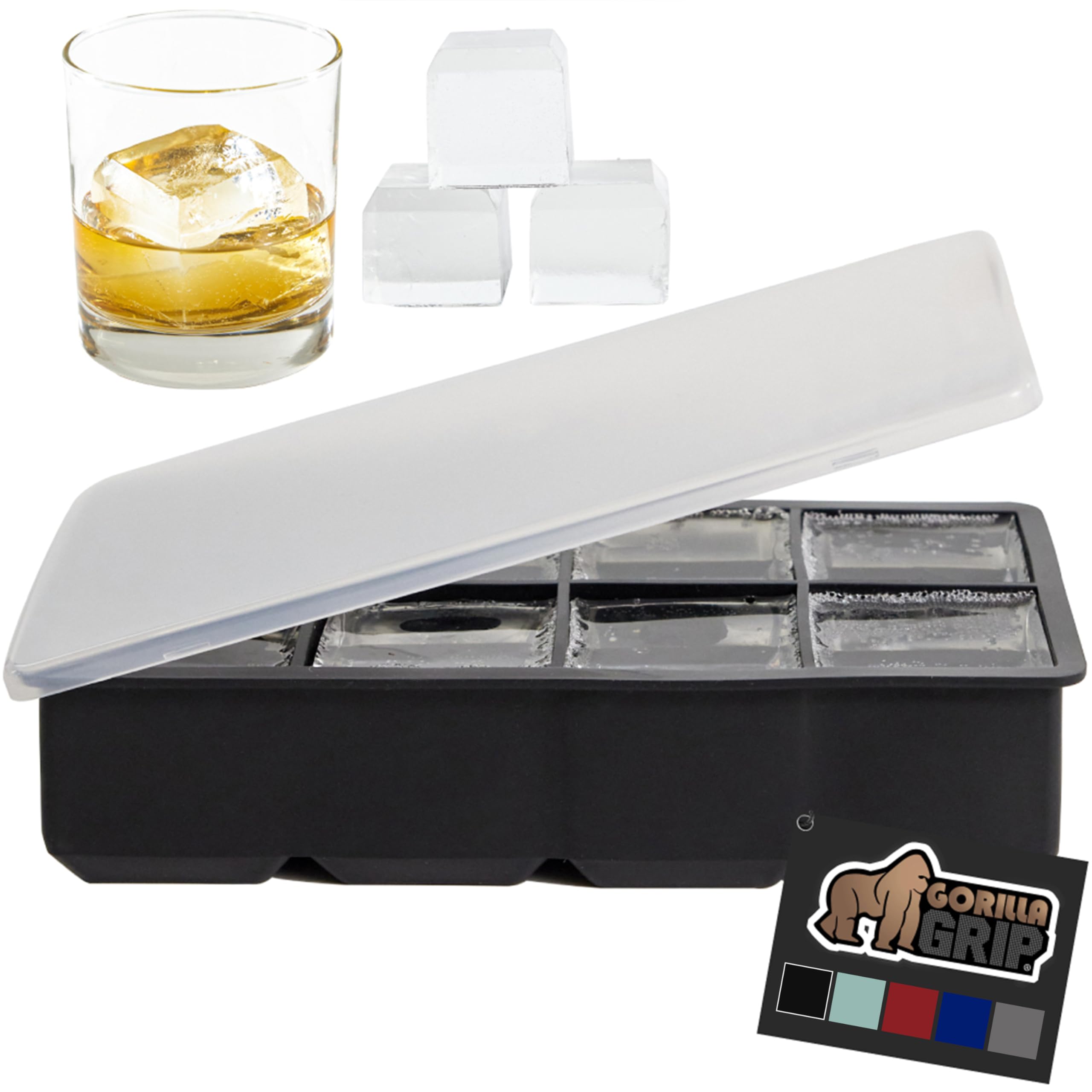 Amazon.com: Gorilla Grip Large Silicone Ice Cube Tray for Freezer ...