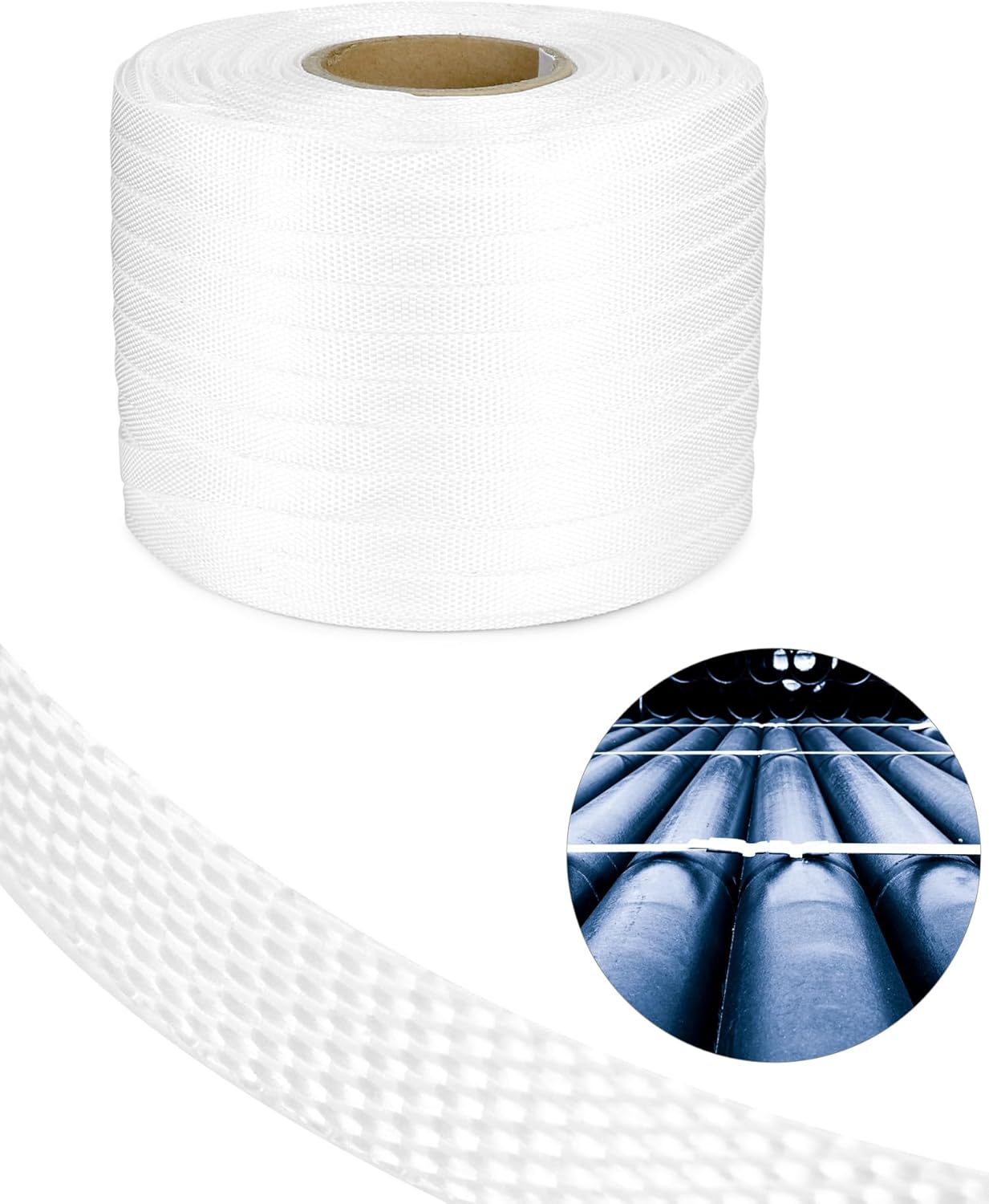 Amazon.com: QWORK 1/2" x 1500' Woven Cord Strapping Roll, Heavy Duty ...