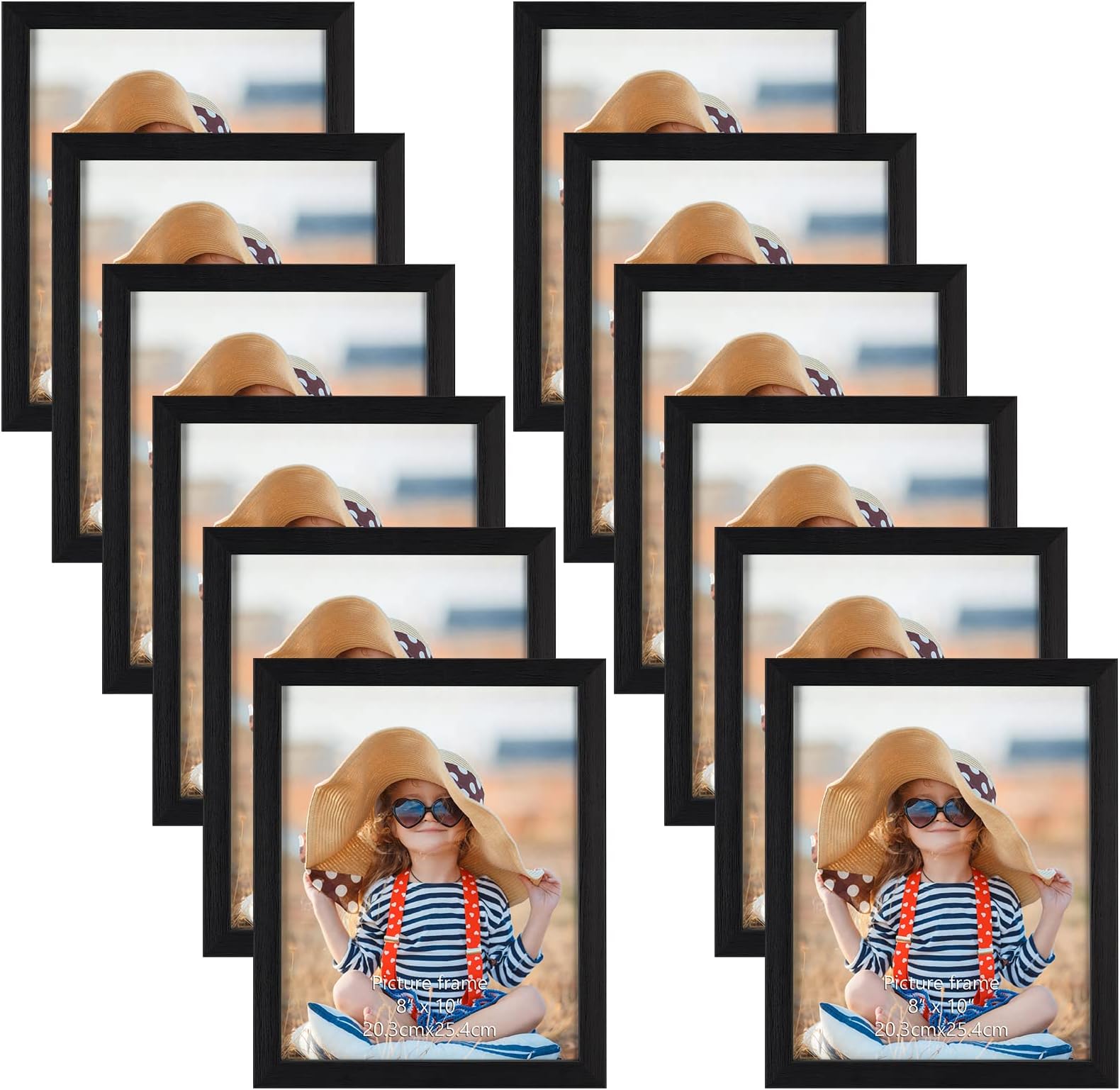 8x10 Inches Picture Frames Black With Glass Front [Pack of 10] - Wall ...