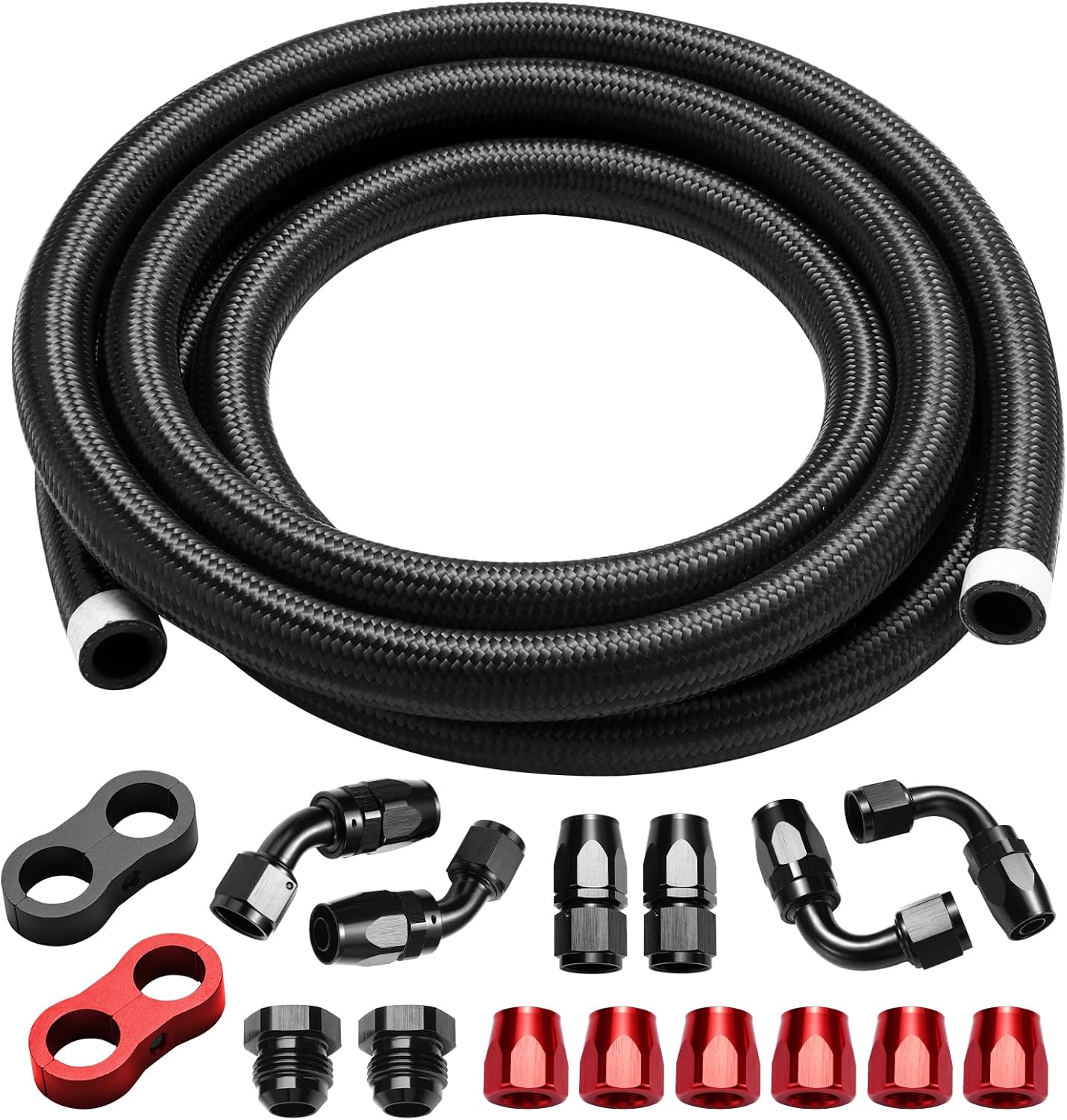 Amazon.com: BRIFITOR 8AN Fuel Line Kit 10FT, AN8 Nylon Braided CPE Fuel ...