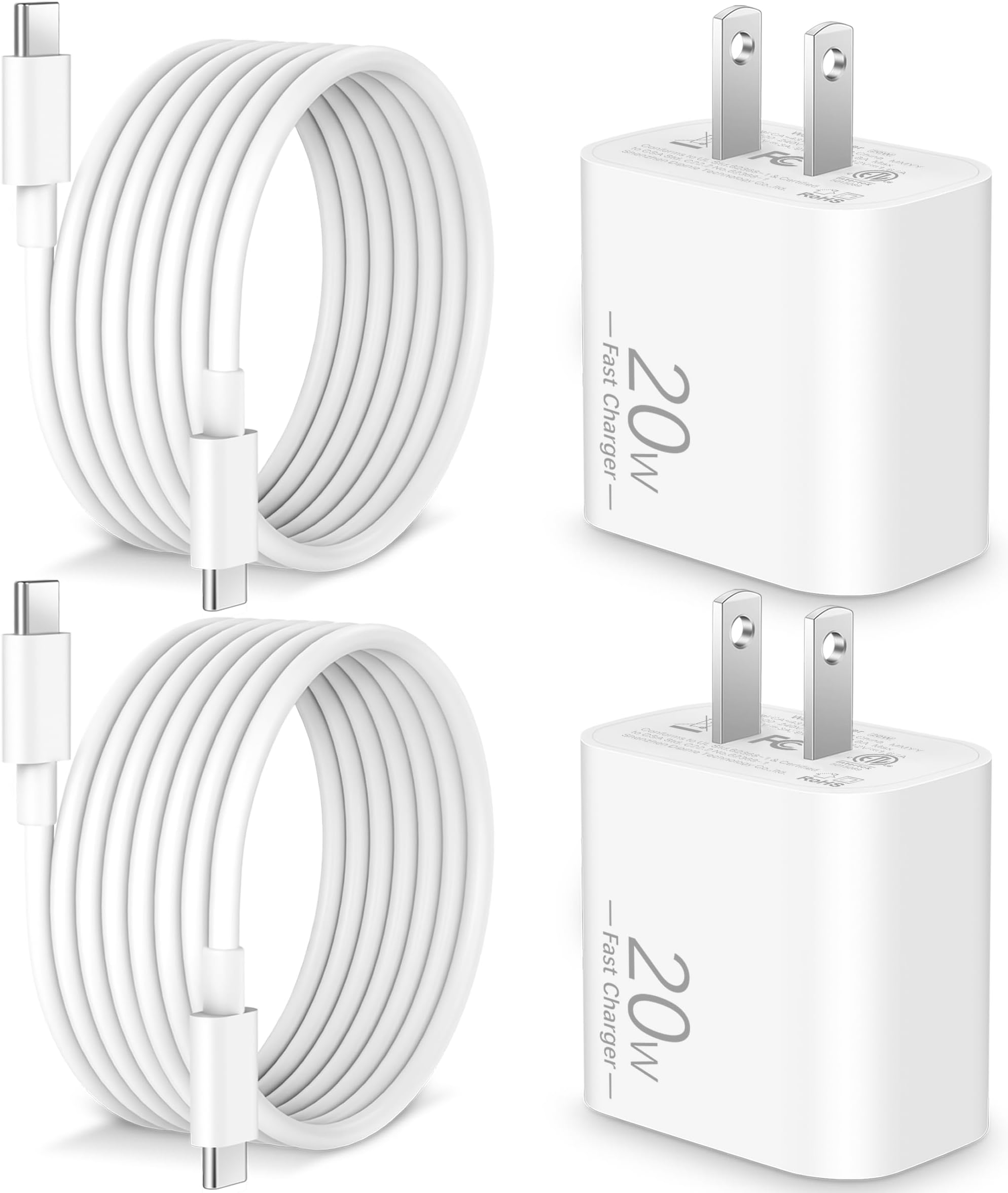 for iPhone 16/15 Pro Max Charger, 20W Fast Charging USB C Charger Block ...