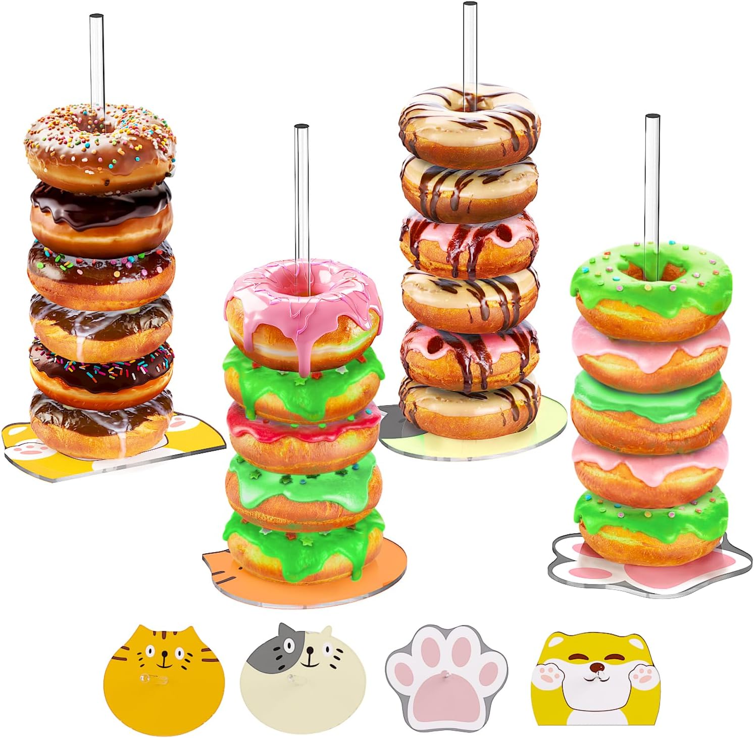 Amazon.com: Acrylic Donut Stands, 6 Pack Clear Donuts Display Stand ...