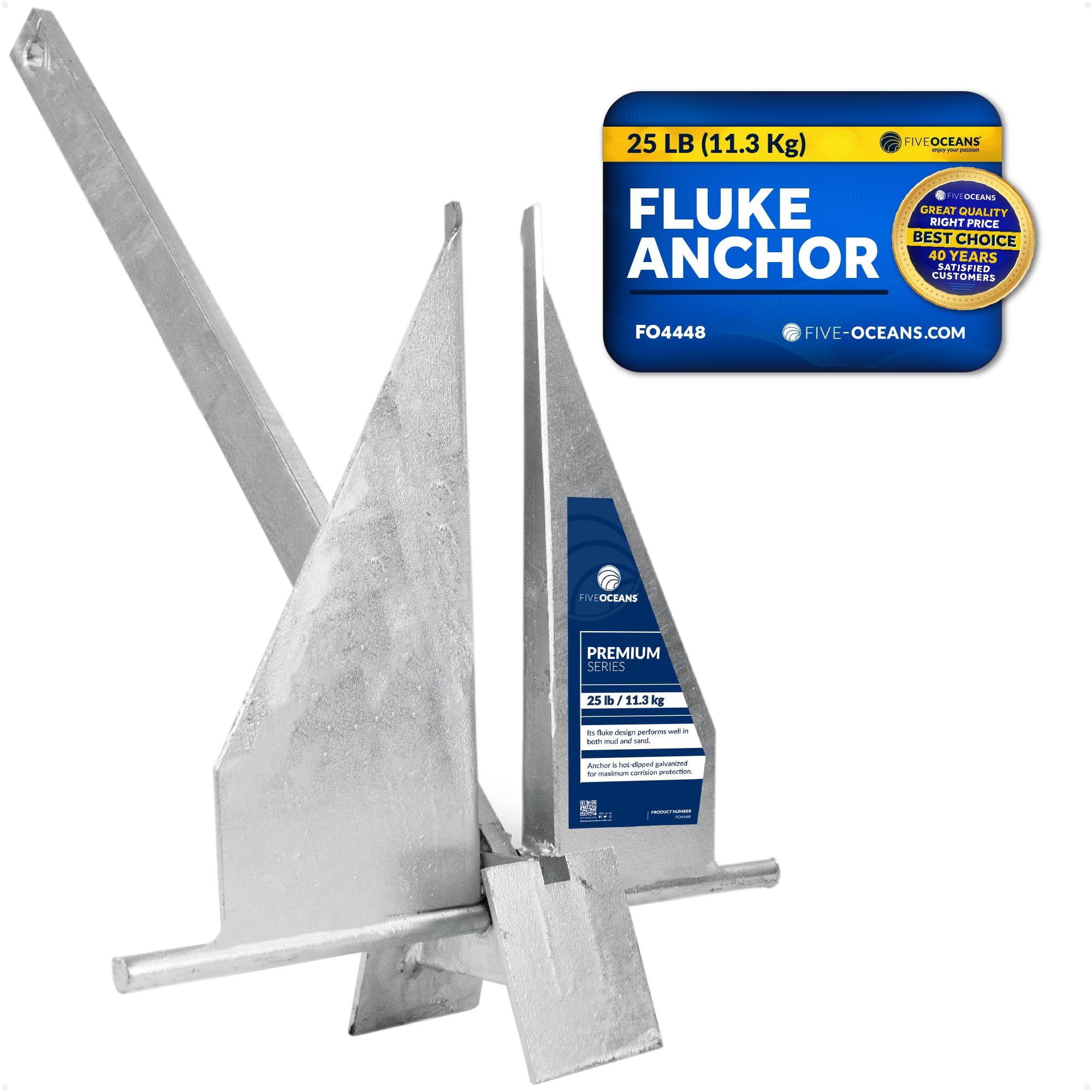 Snapklik.com : Boat Anchor - Fluke Anchor, 25 Lb, Galvanized Steel Boat ...