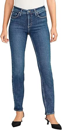 Silver Jeans Co. Women's Infinite Fit Mid Rise Straight Leg Jeans at ...