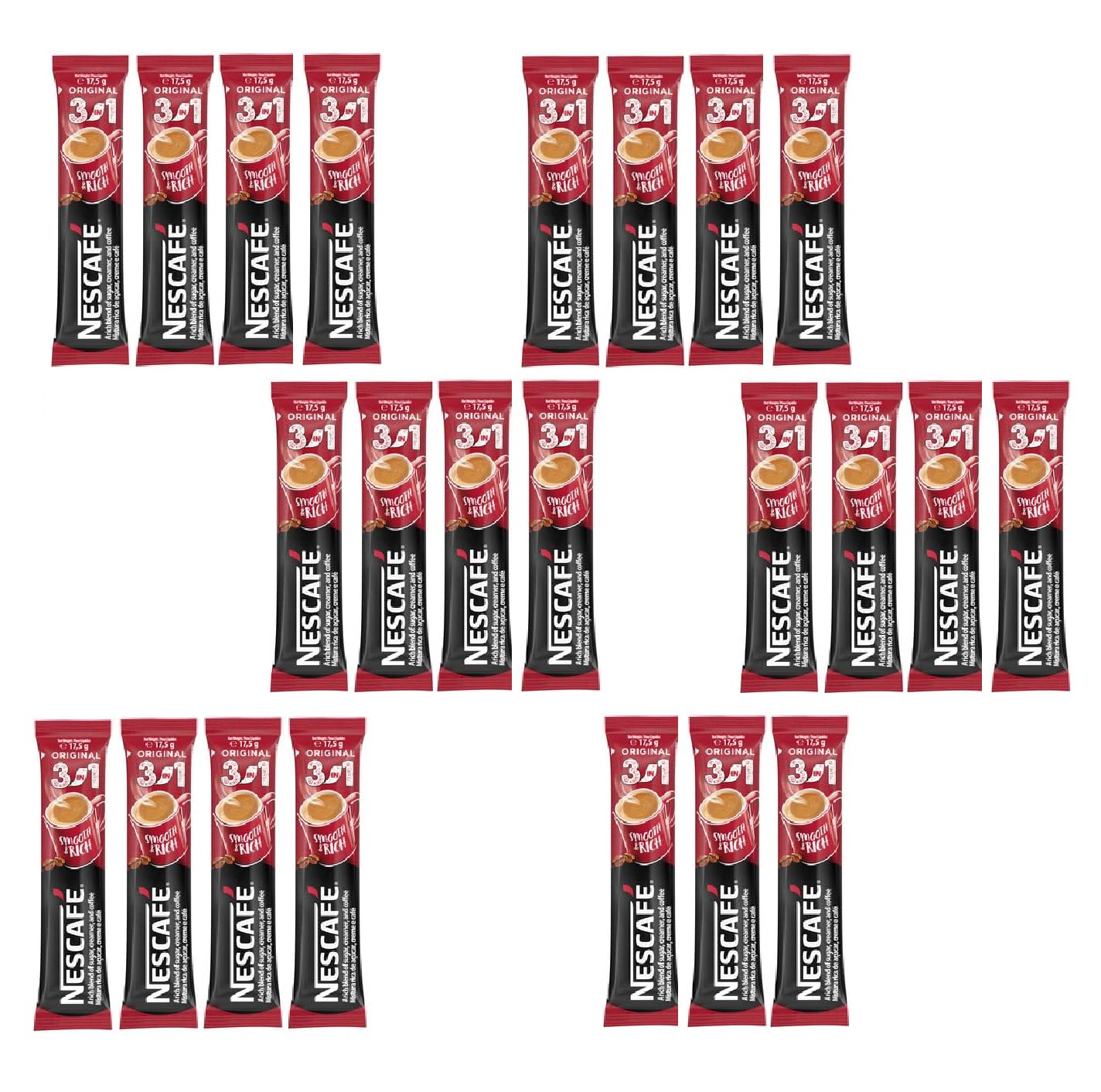 Nescafe Original 3 in 1 Instant Coffee Mix, Instant Coffee Sachets, 3 ...