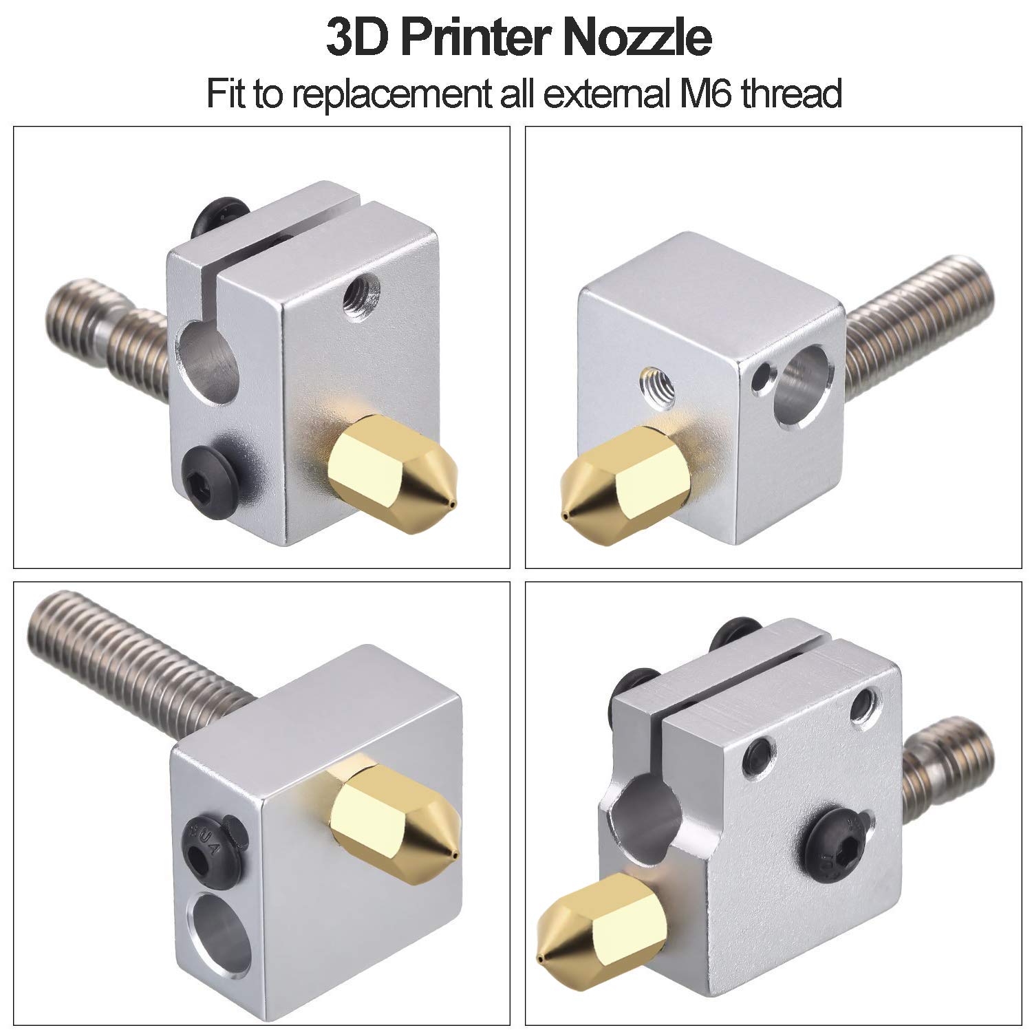 Snapklik.com : 25 Pcs 04MM Ender 3 Nozzle MK8 3D Printer Extruder Brss ...