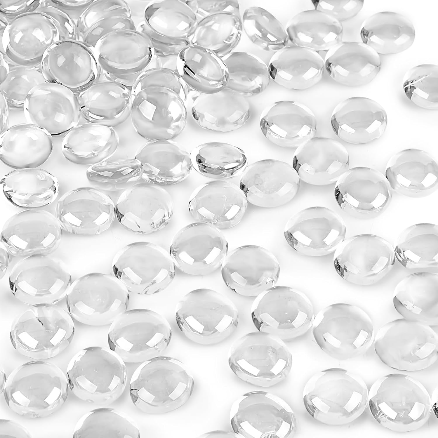Amazon.com: DomeStar 2LB Clear Flat Glass Marbles, Clear Glass Beads ...