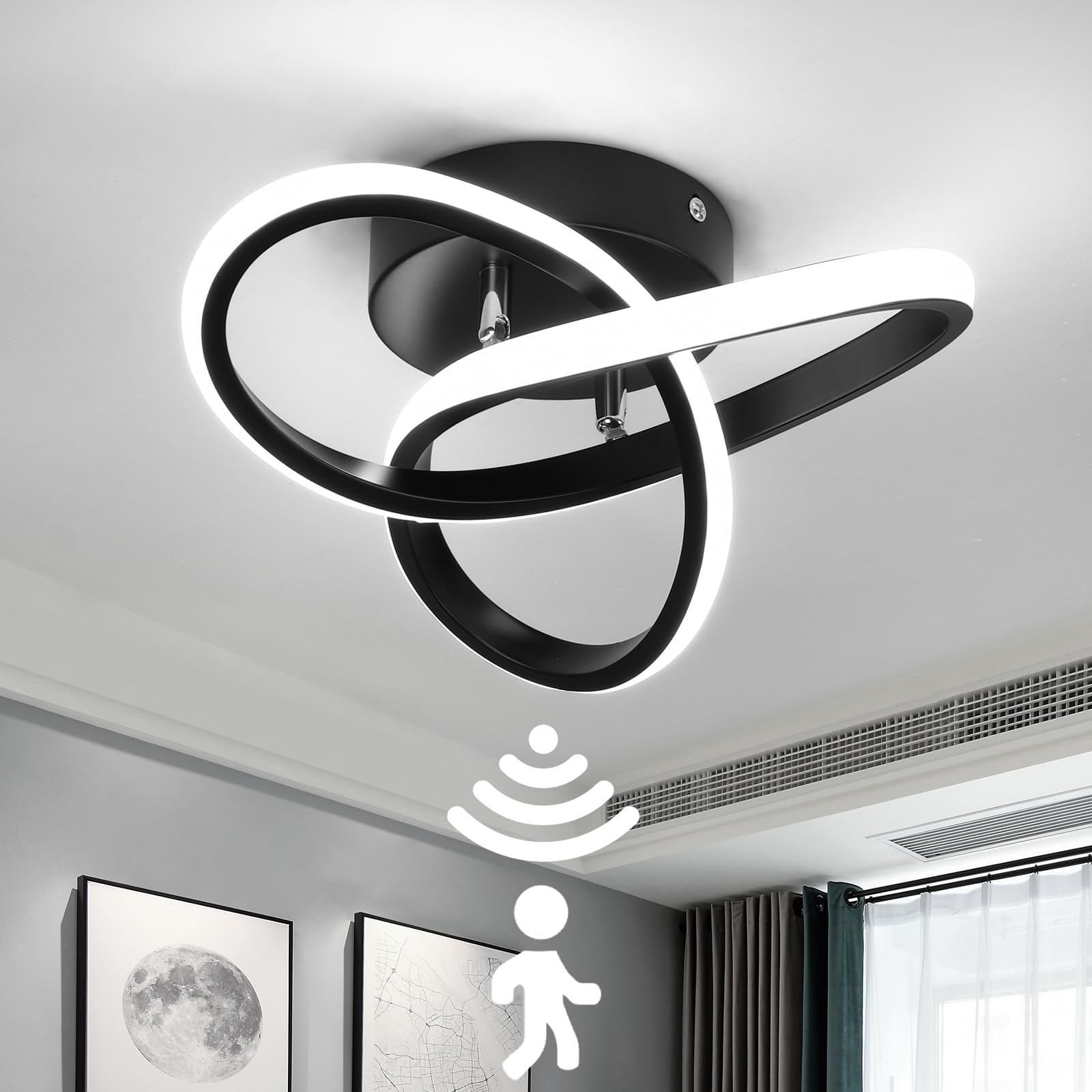 EIDISUNY Lámpara De Techo Led Con Sensor De Movimiento, Plafón LED ...