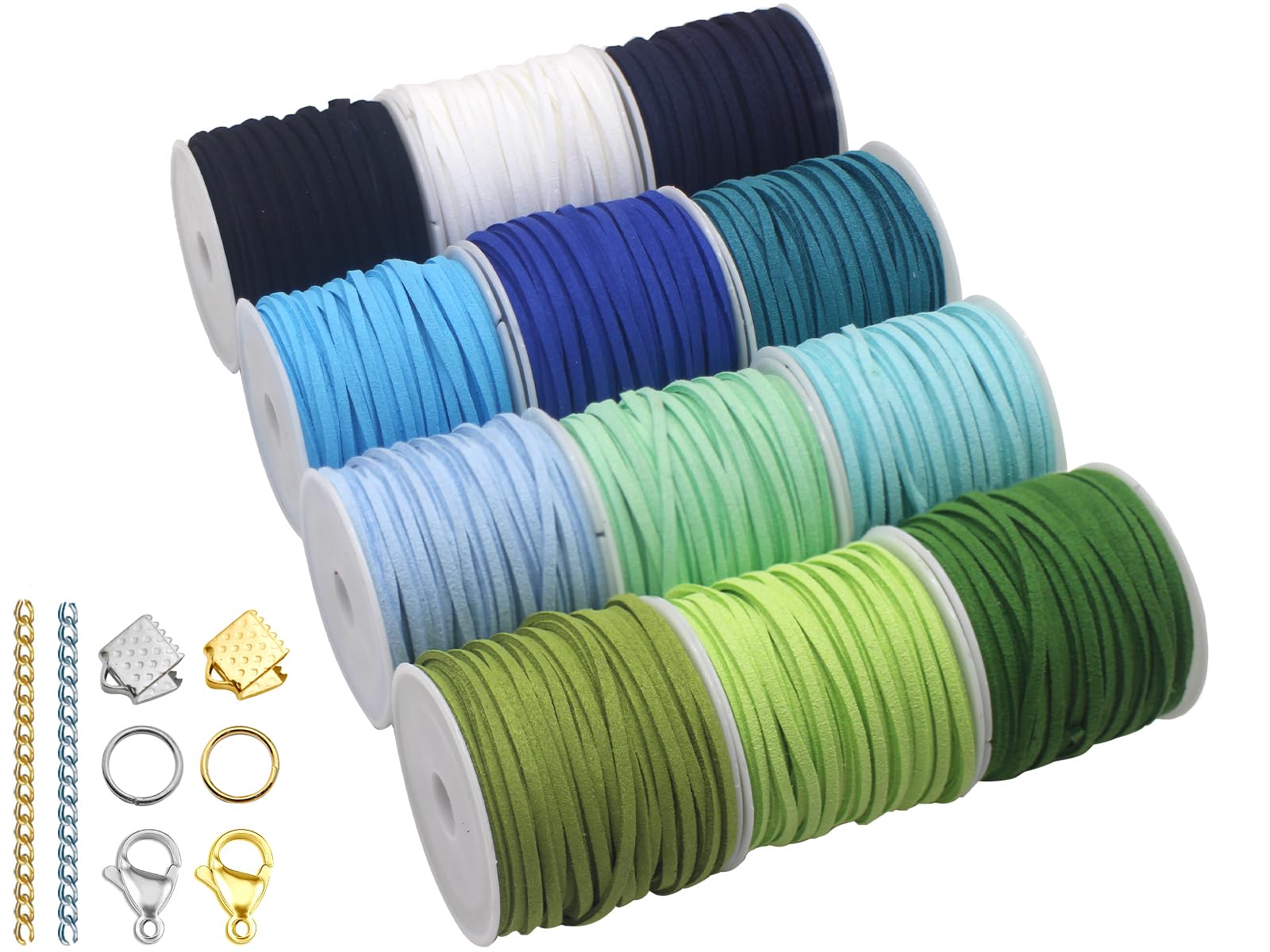 Amazon.com: Faux Leather Cord String for Jewelry Making 2.6mm12 Spools ...