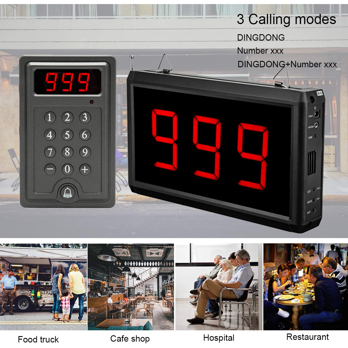 Buy Wireless Calling System Restaurant Pager System Take A Number Display Number Calling System ...