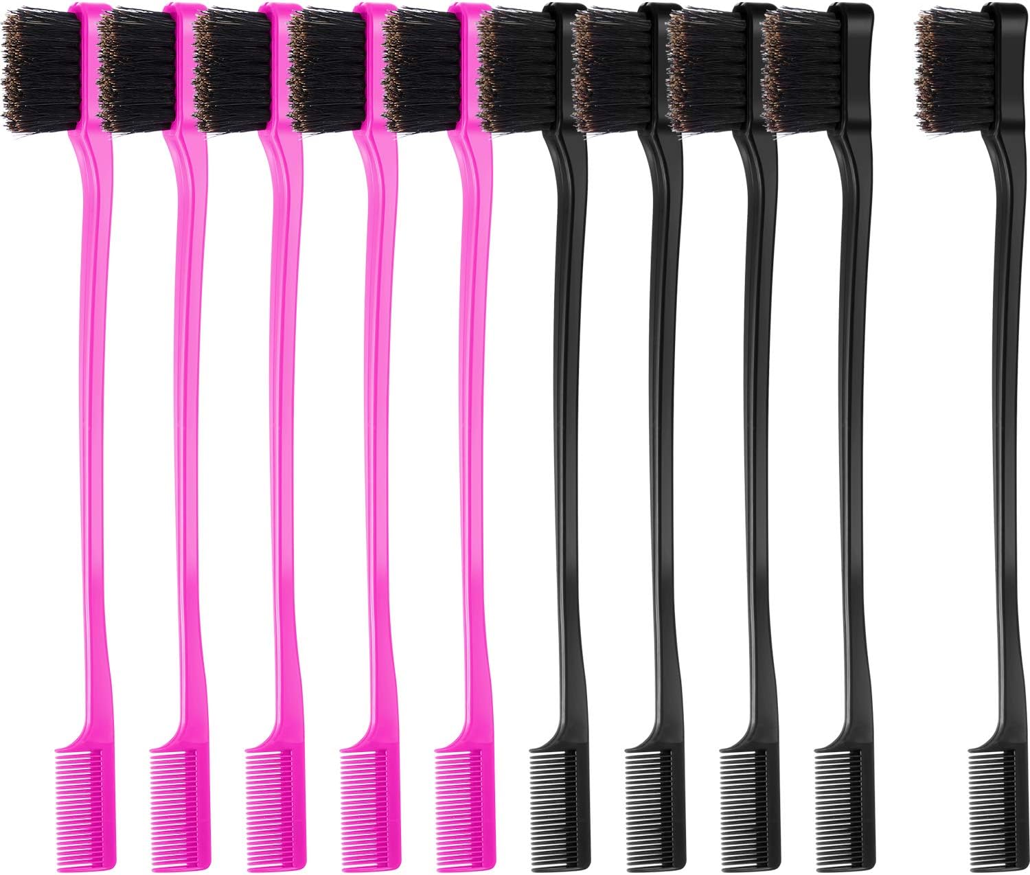 Amazon.com : BBTO 10 Pcs Edge Brush 2-in-1 Double Sided Hair Edges ...