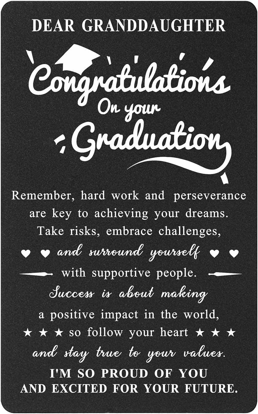 Amazon.com : BAZLJY Granddaughter Graduation Card 2025, Metal Engraved ...