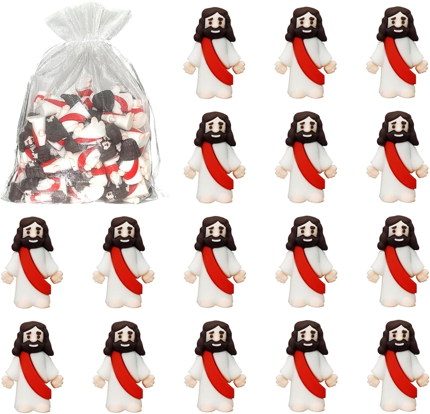DoneJPee 50 Pcs Mini Jesus Figurines Toys, Jesus Party Favors Doll ...