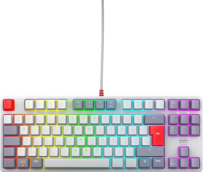 CHERRY XTRFY K4V2 TKL, Wired Gaming Keyboard without Numpad, UK-Layout ...