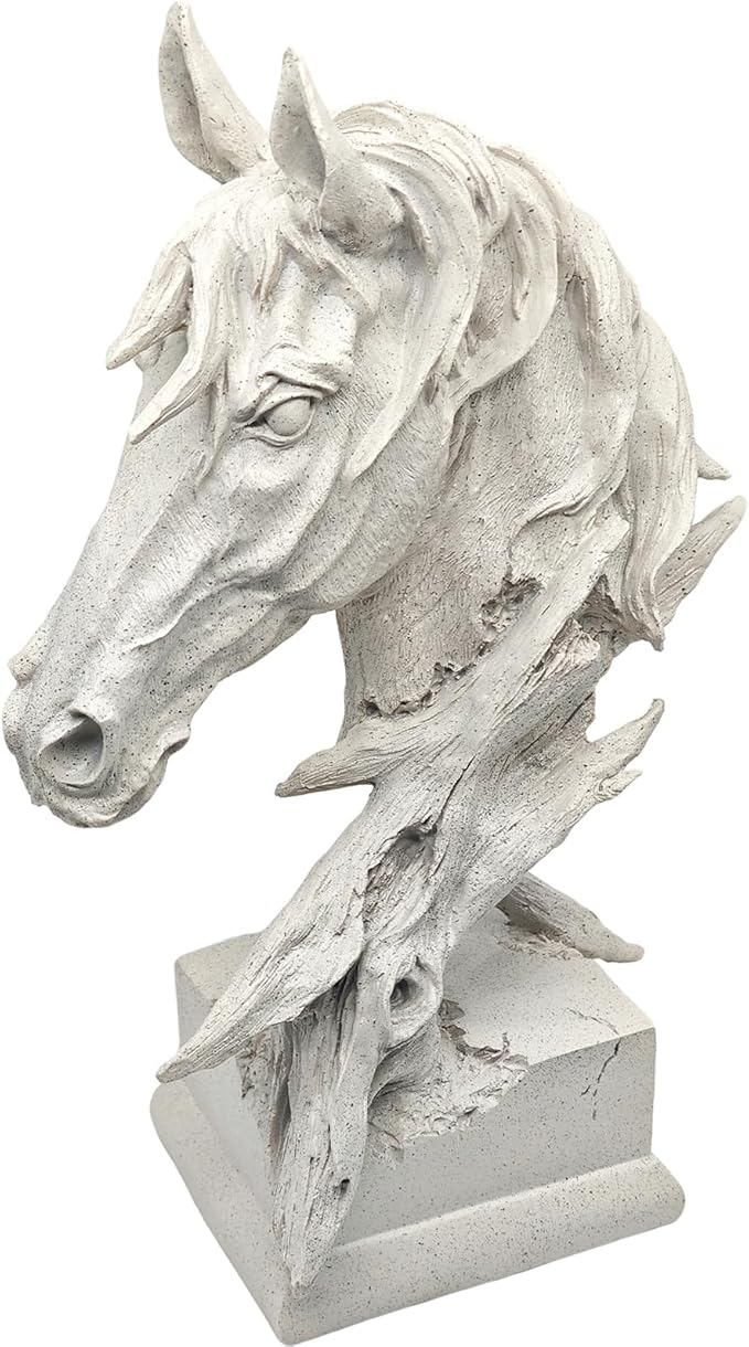 Amazon.com: CSjihua 16" Animal Horses Head Bust Table Sculpture Retro ...