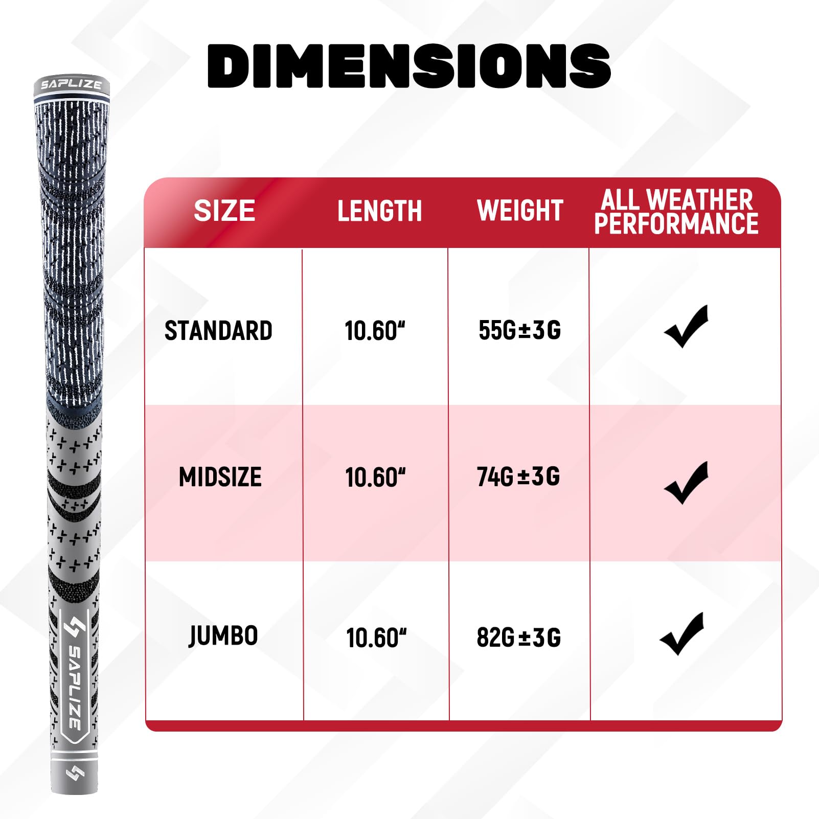 Snapklik.com : SAPLIZE Cross Corded Golf Grips 13 Pack, Low Taper ...