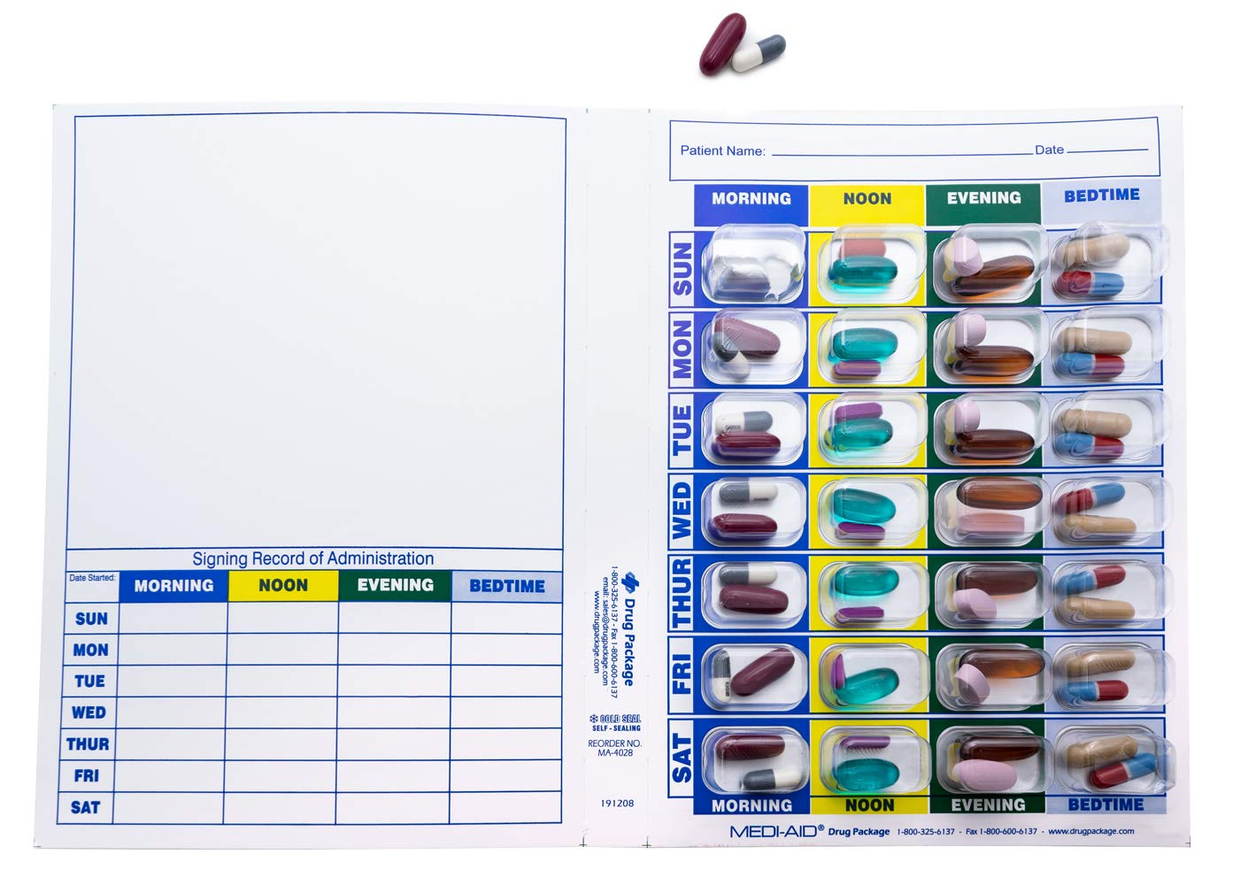 Buy 4 Times a Day Weekly XL Cold Seal Medication Blister Pack System ...