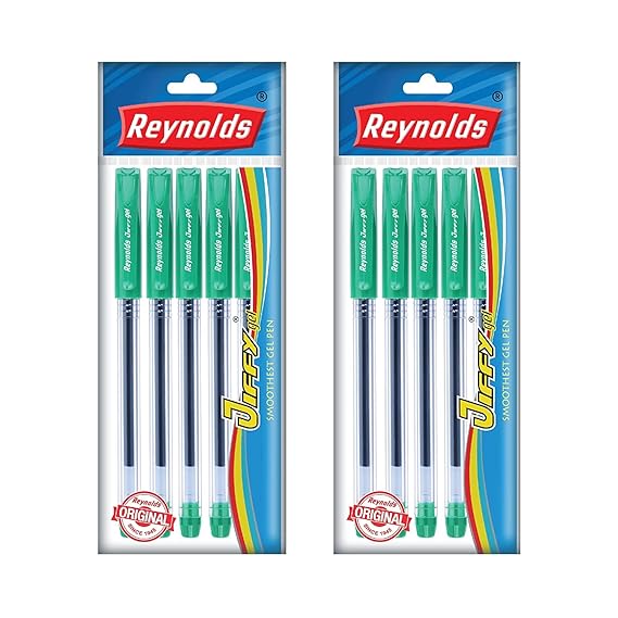 Reynolds BRITE 5 PEN BAG - Pack of 2 | GREEN | Lightweight Ball Pen ...