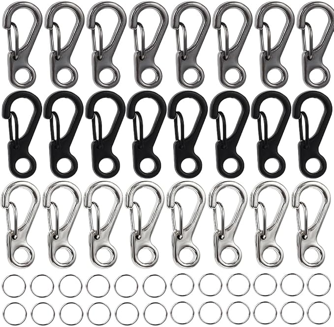 Amazon.com: Ouligay 48PCS Tiny Carabiner Clip Mini Carabiner Clip Mini ...