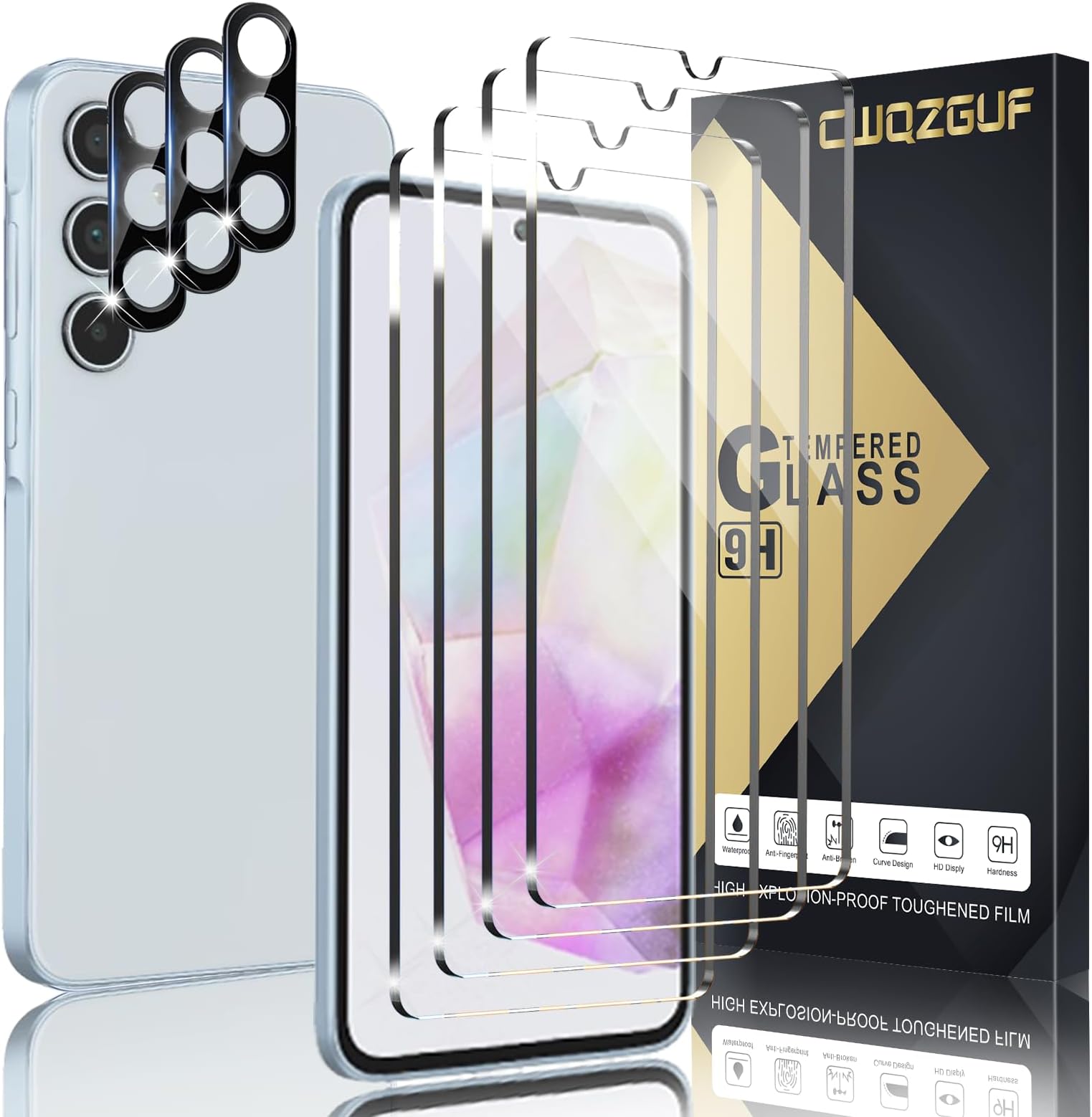 Amazon.com: QsmQam 3 Pack Screen Protector for Samsung Galaxy A35 + 3 ...