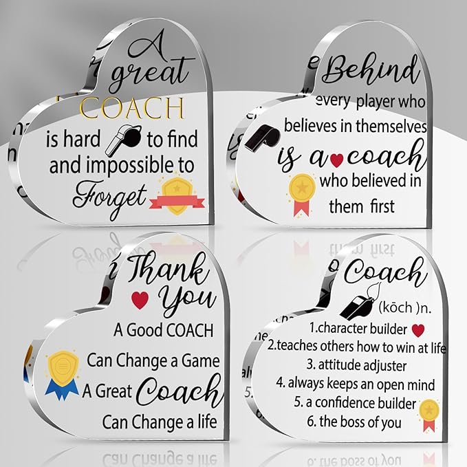 Amazon.com: 4 Pcs Acrylic Coach Gifts Thank You Gifts for Coach ...