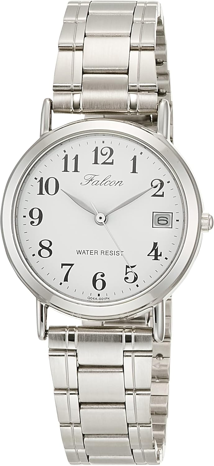 Amazon.co.jp: [キューアンドキュー] 腕時計 アナログ 日付 表示 防水 メタルバンド Q04A-001PK レディース シルバー : ファッション